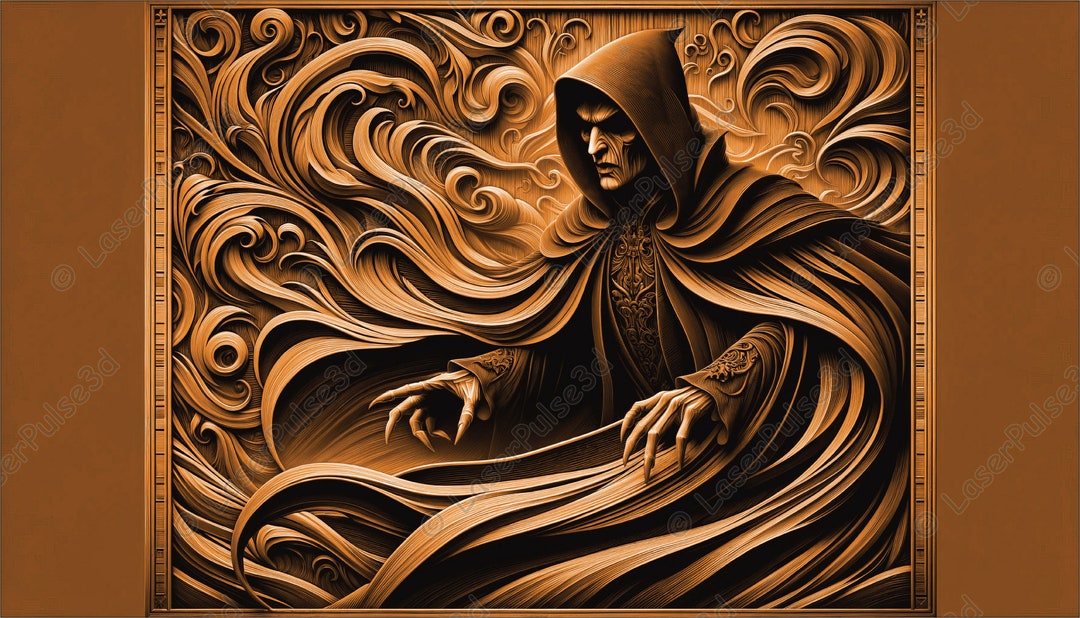 Vampire in Cloak Laser Engrave Image | Laser Burn PNG File | 3D Laser ...