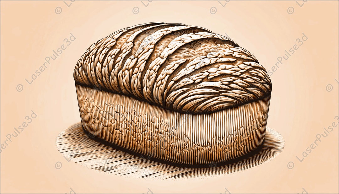 Loaf of Bread Laser Engrave Image | Laser Burn PNG File | 3D Laser ...