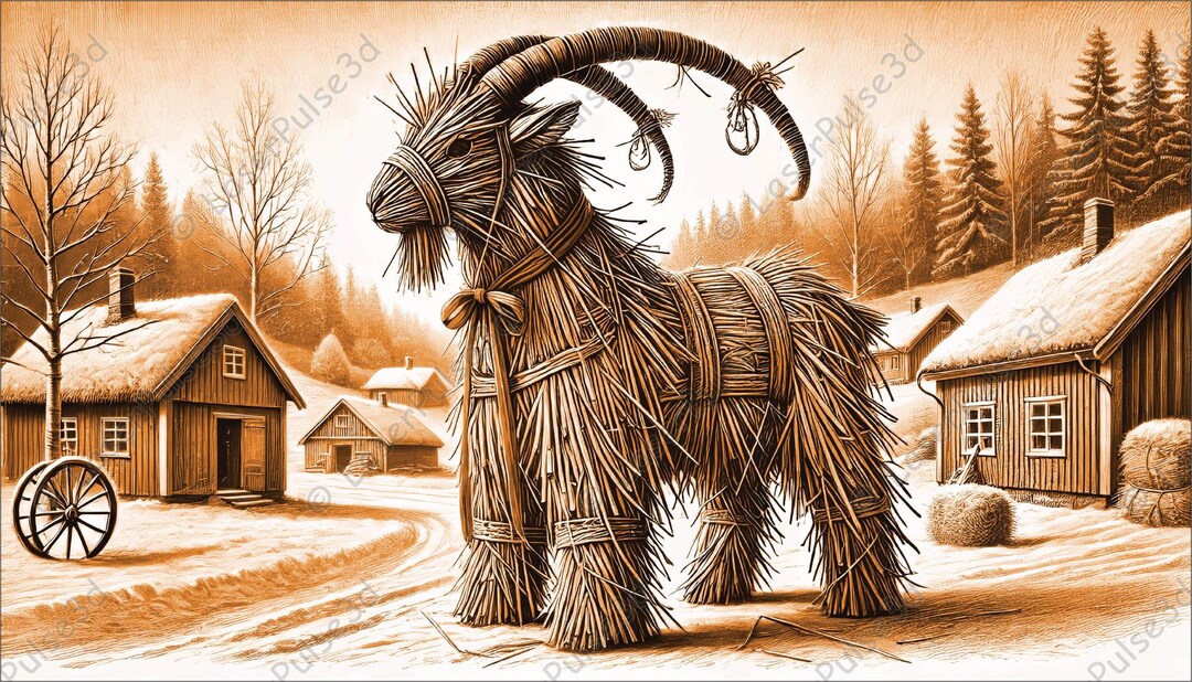 Yule Goat Laser Engrave Image | Laser Burn PNG File | 3D Laser Ready ...