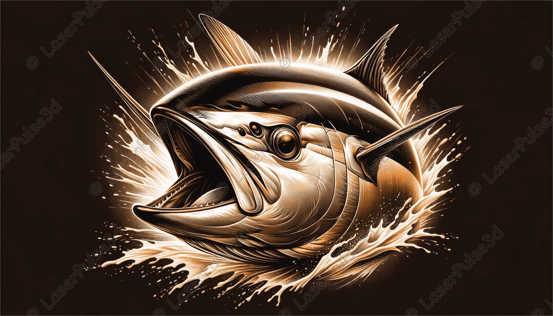 Bluefin Tuna Laser Engrave Image | Laser Burn PNG File | 3D Laser Ready ...