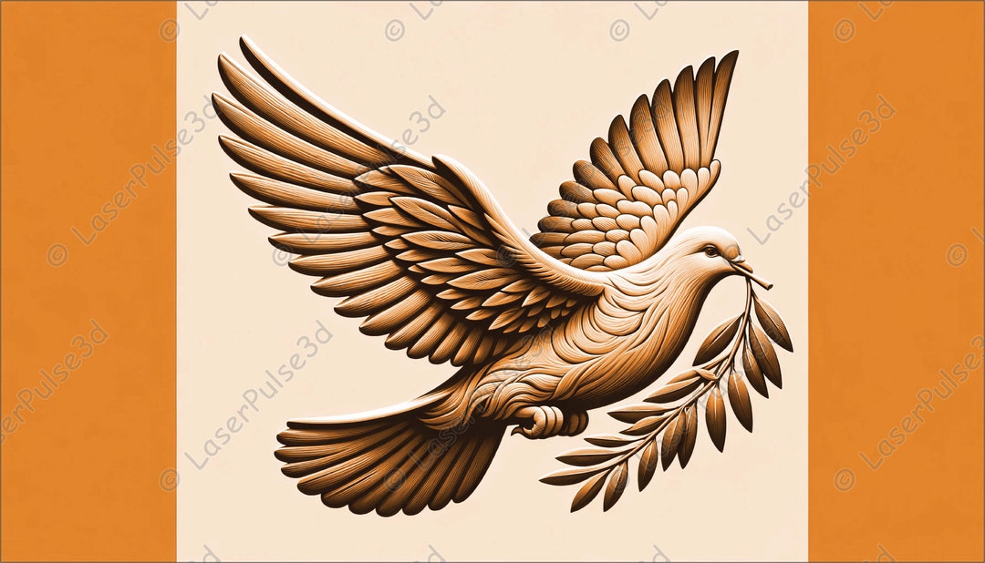 Peaceful Dove Laser Engrave Image | Laser Burn PNG File | 3D Laser ...