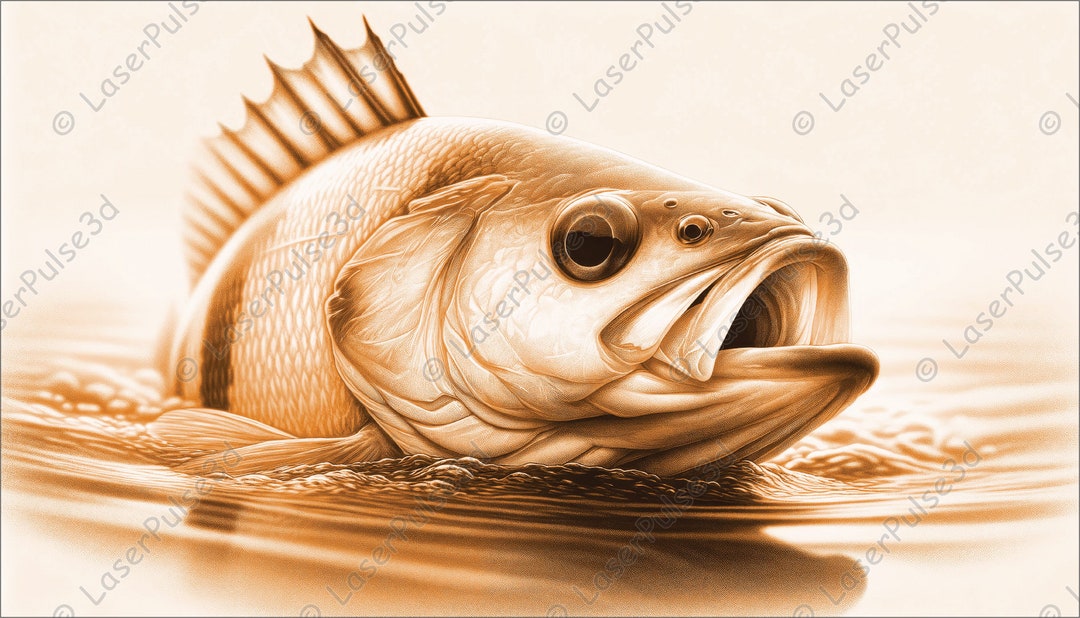 White Perch Laser Engrave Image | Laser Burn PNG File | 3D Laser Ready ...