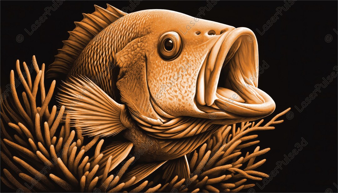 Red Snapper Laser Engrave Image | Laser Burn PNG File | 3D Laser Ready ...