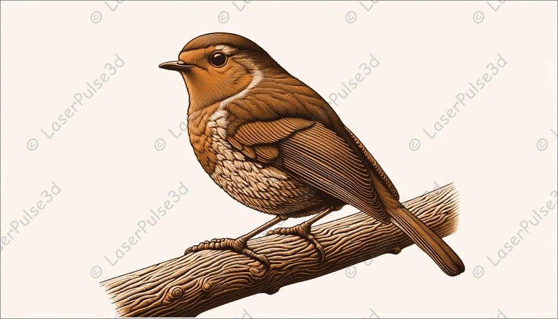 Robin Bird Laser Engrave Image | Laser Burn PNG File | 3D Laser Ready ...