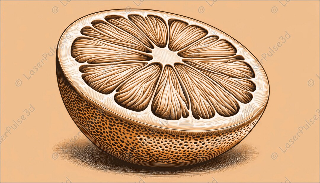 Slice of Lemon Laser Engrave Image | Laser Burn PNG File | 3D Laser ...