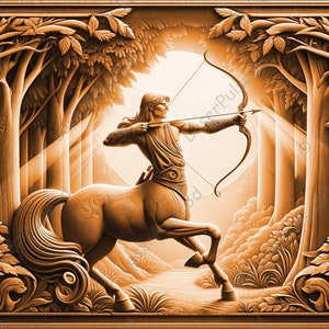 Centaur Archer Laser Engrave Image | Laser Burn PNG File | 3D Laser ...