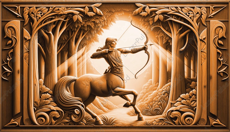 Centaur Archer Laser Engrave Image | Laser Burn PNG File | 3D Laser ...