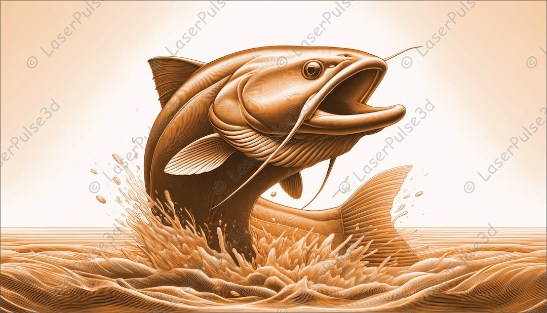 Catfish Laser Engrave Image | Laser Burn PNG File | 3D Laser Ready File ...