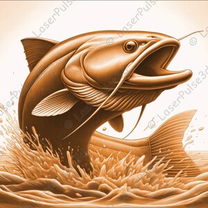 Catfish Laser Engrave Image | Laser Burn PNG File | 3D Laser Ready File ...