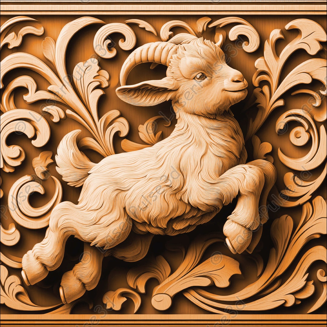 Baby Goat Laser Engrave Image | Laser Burn PNG File | 3D Laser Ready ...