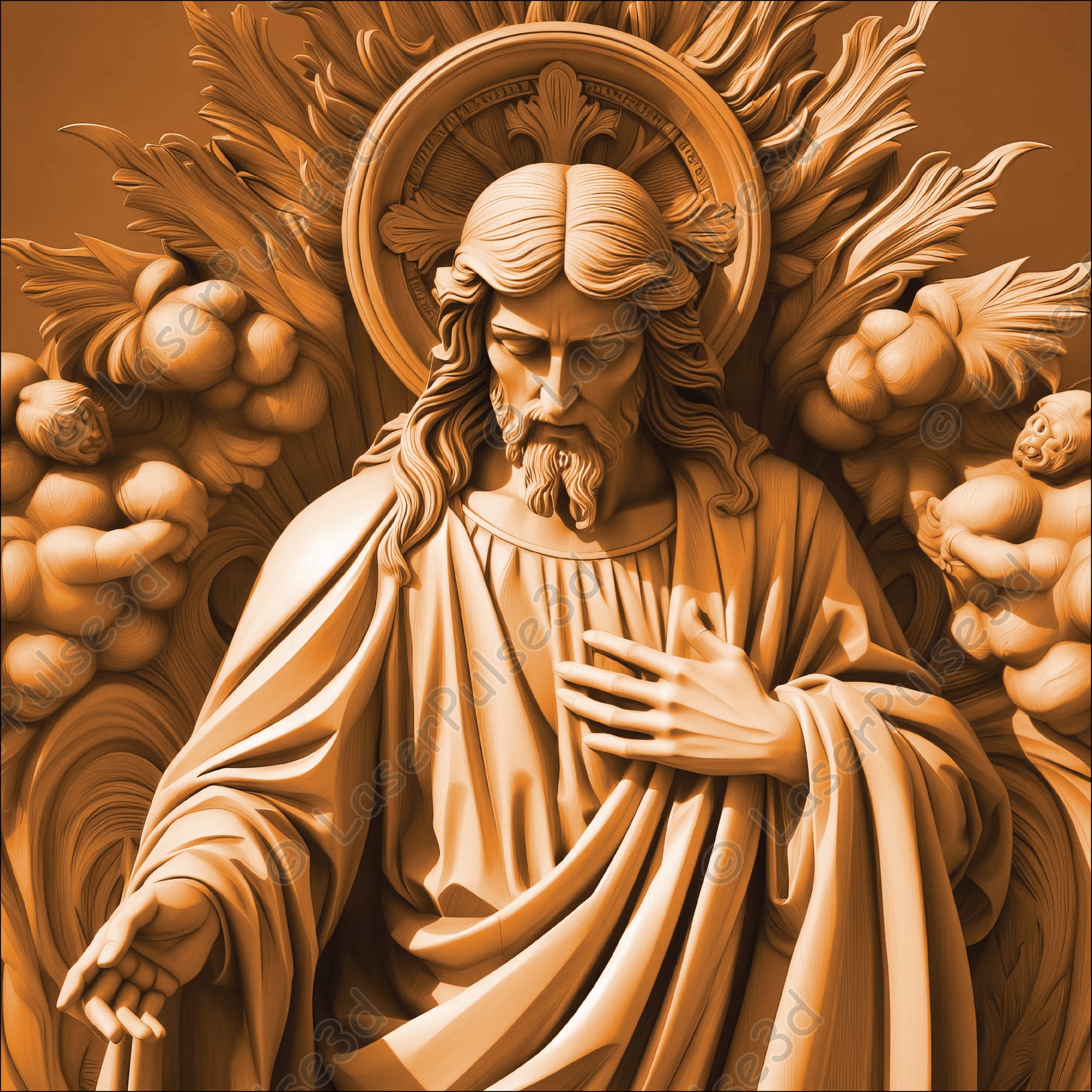 Jesus Christ Portrait Laser Engrave Image | Laser Burn PNG File | 3D ...