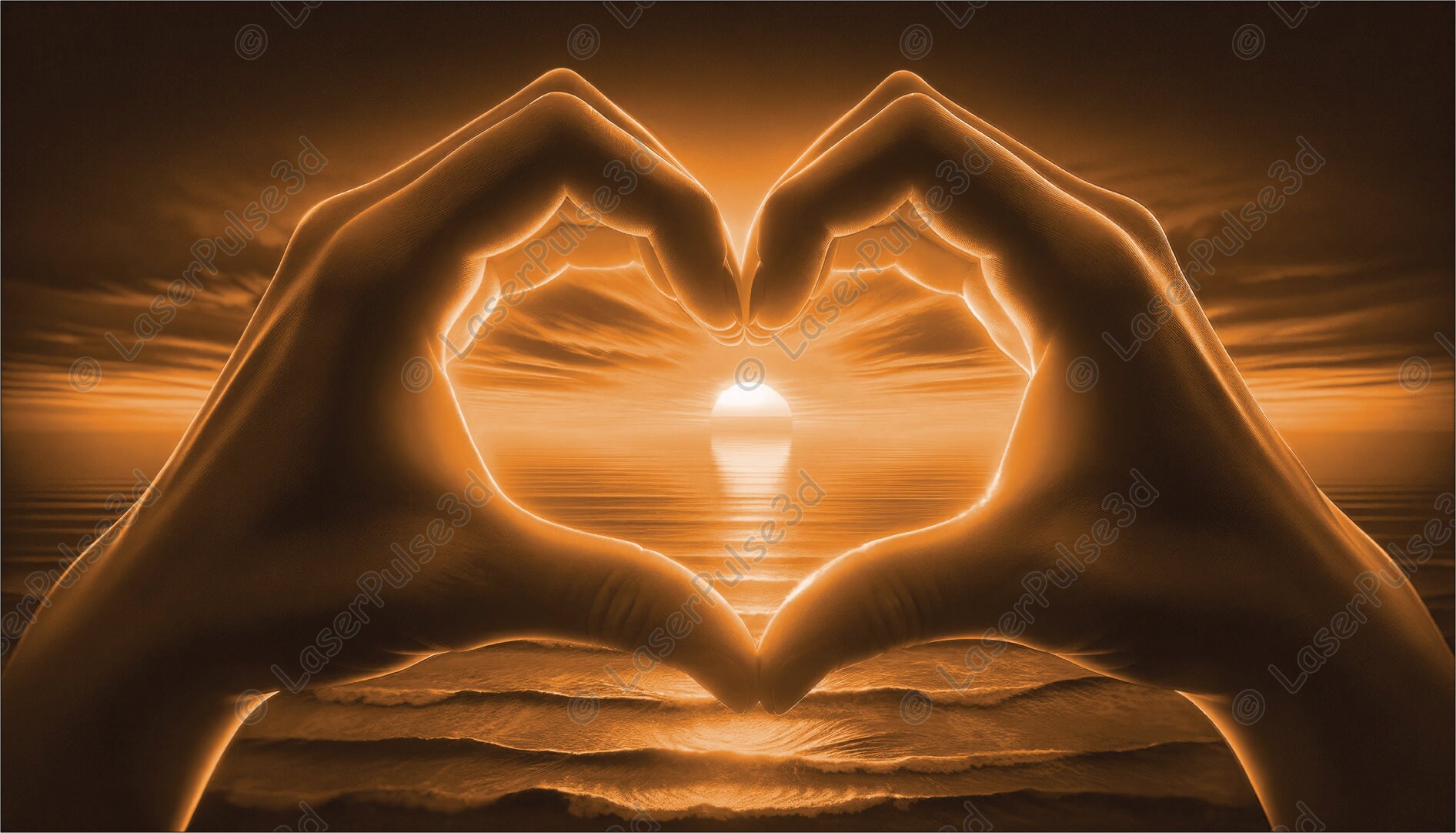 Heart Hand Symbol Laser Engrave Image | Laser Burn PNG File | 3D Laser ...