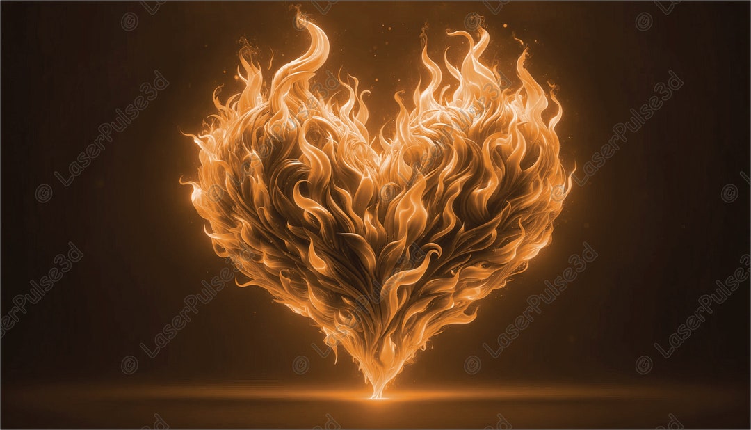 Inferno Heart Laser Engrave Image | Laser Burn PNG File | 3D Laser ...