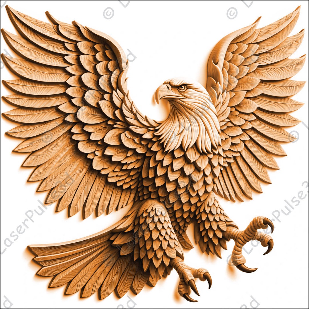 American Eagle Laser Engrave Image | Laser Burn PNG File | 3D Laser ...