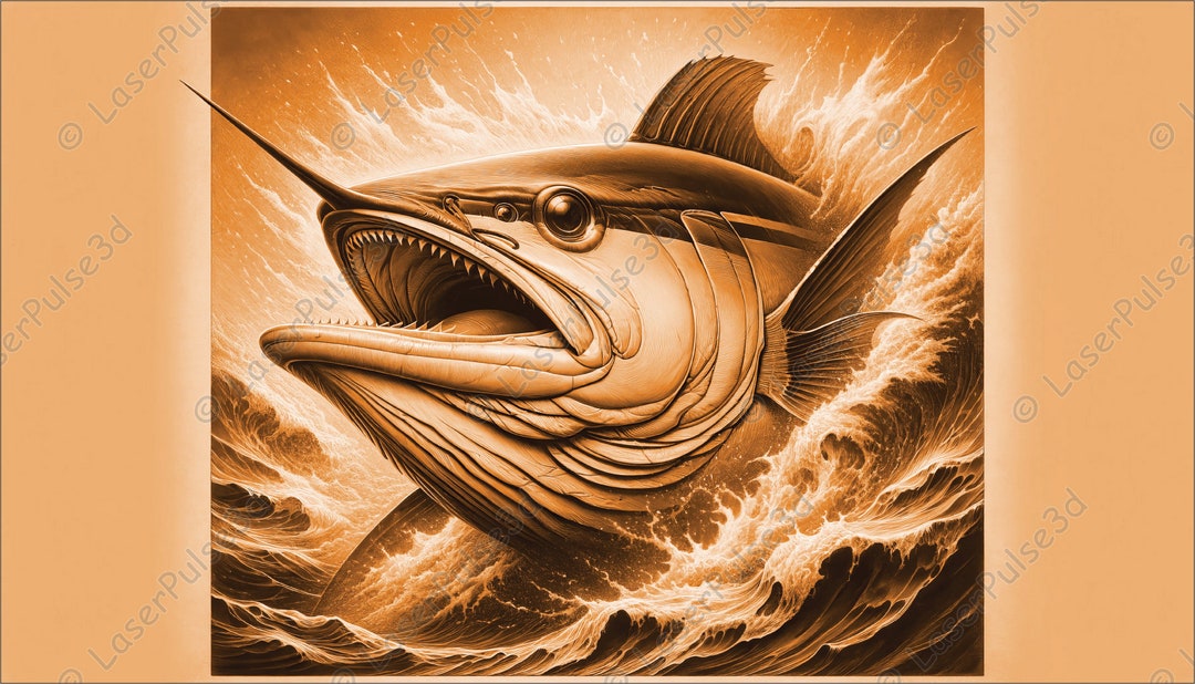 Fish Laser Engrave Image | Laser Burn PNG File | 3D Laser Ready File ...
