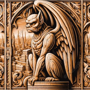 Gargoyle Laser Engrave Image | Laser Burn PNG File | 3D Laser Ready ...