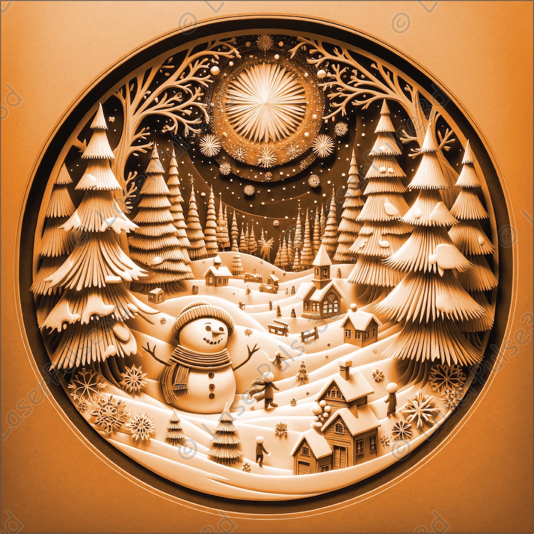 Winter Scene Laser Engrave Image | Laser Burn PNG File | 3D Laser Ready ...