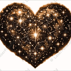 Heart With Stars Valentines Laser Engrave Image | Laser Burn PNG File ...