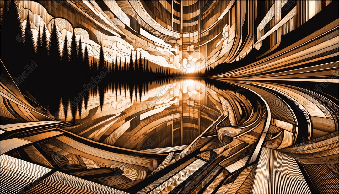 Abstract Boho Wall Art Laser Engrave Image | Laser Burn PNG File | 3D ...