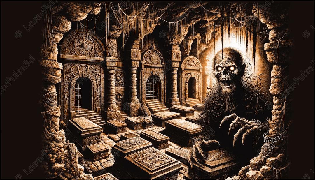 Ghoul Underground Crypt Laser Engrave Image | Laser Burn PNG File | 3D ...
