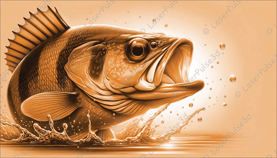 Yellow Perch Laser Engrave Image | Laser Burn PNG File | 3D Laser Ready ...