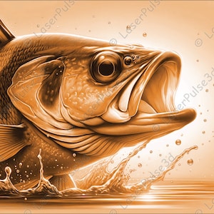 Yellow Perch Laser Engrave Image | Laser Burn PNG File | 3D Laser Ready ...