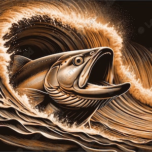 Atlantic Salmon Laser Engrave Image | Laser Burn PNG File | 3D Laser ...