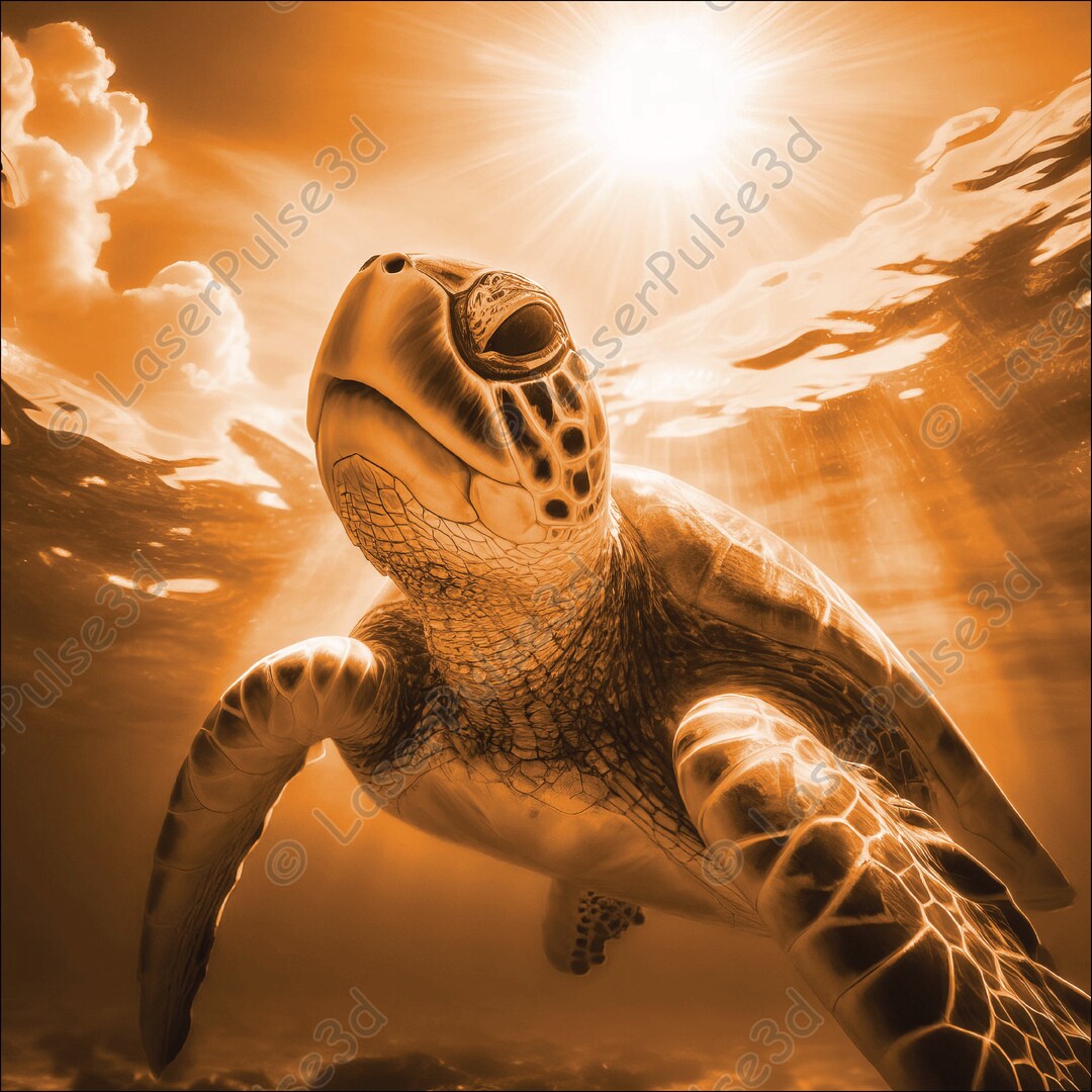 Sea Turtle Laser Engrave Image | Laser Burn PNG File | 3D Laser Ready ...