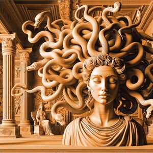 Medusa Laser Engrave Image | Laser Burn PNG File | 3D Laser Ready File ...
