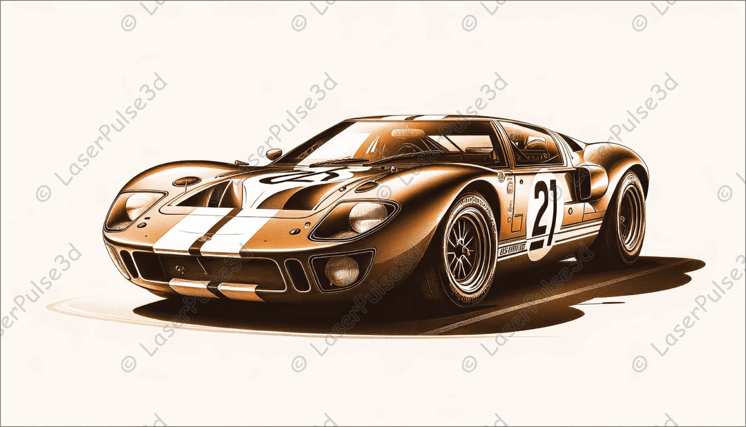 Ford GT40 Laser Engrave Image Laser Burn PNG File 3D Laser Ready File ...