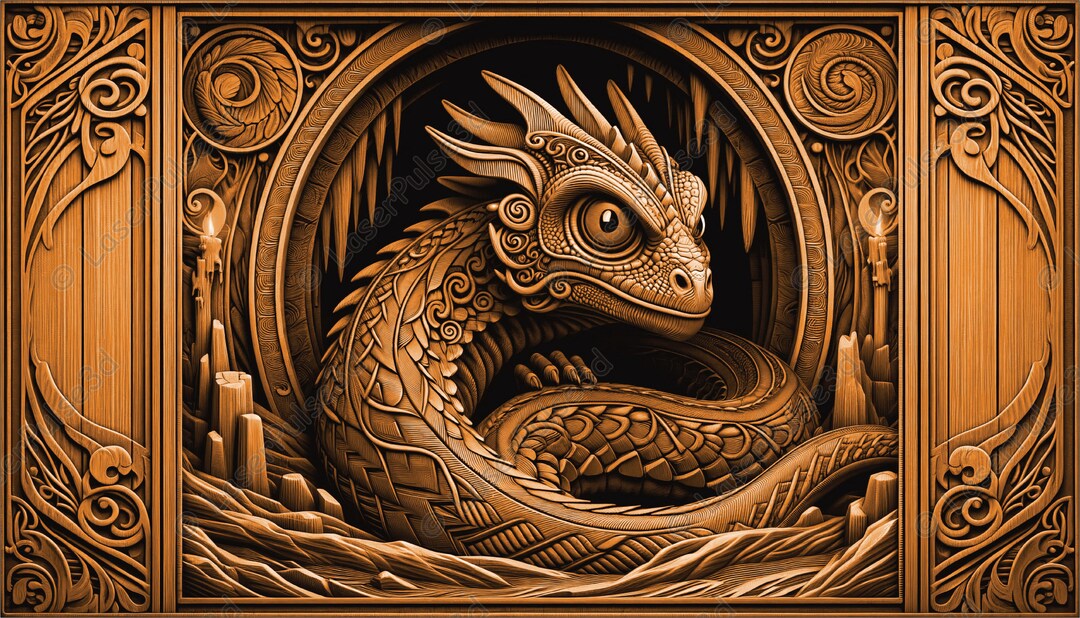 Basilisk Laser Engrave Image | Laser Burn PNG File | 3D Laser Ready ...