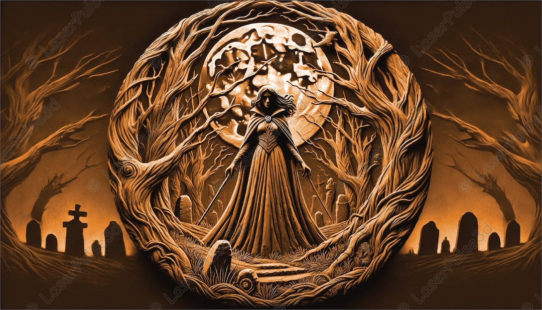 The Witch Laser Engrave Image | Laser Burn PNG File | 3D Laser Ready ...