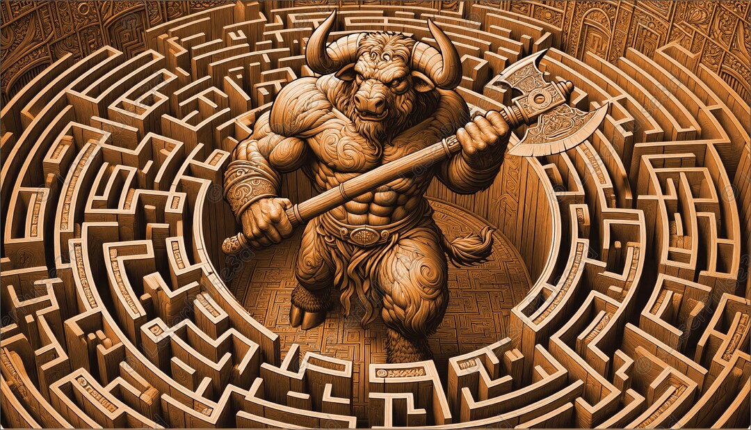 Minotaur Laser Engrave Image | Laser Burn PNG File | 3D Laser Ready ...