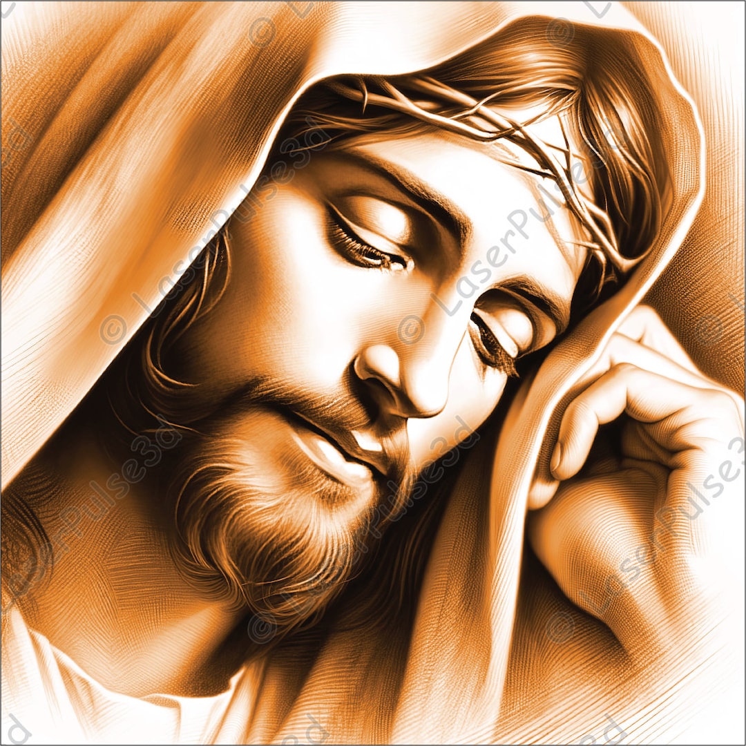 Jesus Christ Portrait Laser Engrave Image | Laser Burn PNG File | 3D ...