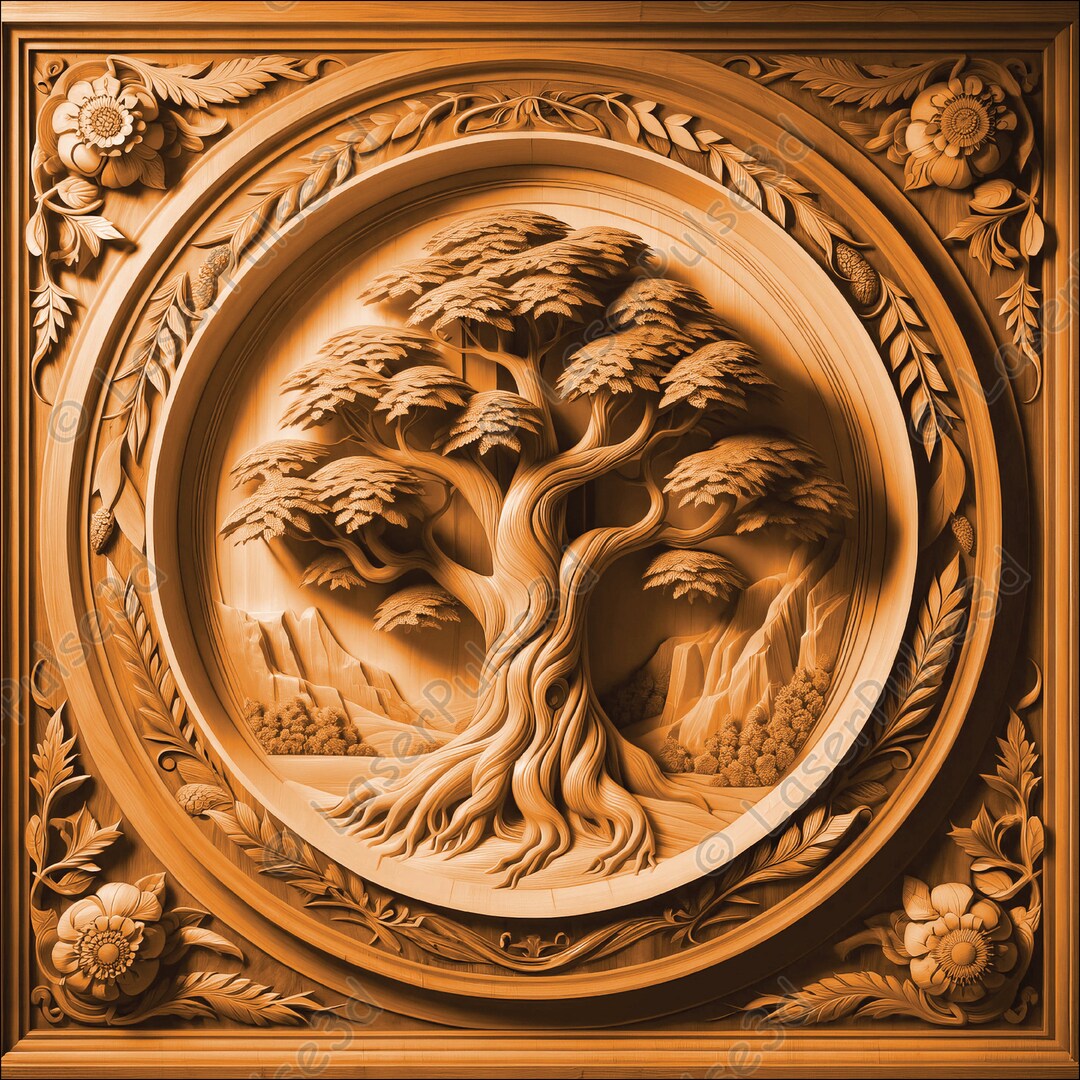 Tree of Life Laser Engrave Image | Laser Burn PNG File | 3D Laser Ready ...