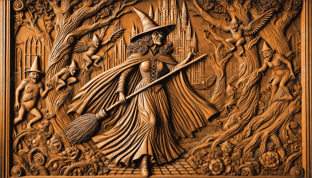 The Wicked Witch Laser Engrave Image | Laser Burn PNG File | 3D Laser ...