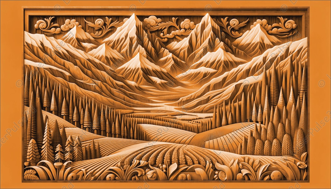 Scenic Landscape Laser Engrave Image | Laser Burn PNG File | 3D Laser ...