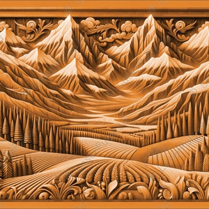 Scenic Landscape Laser Engrave Image | Laser Burn PNG File | 3D Laser ...