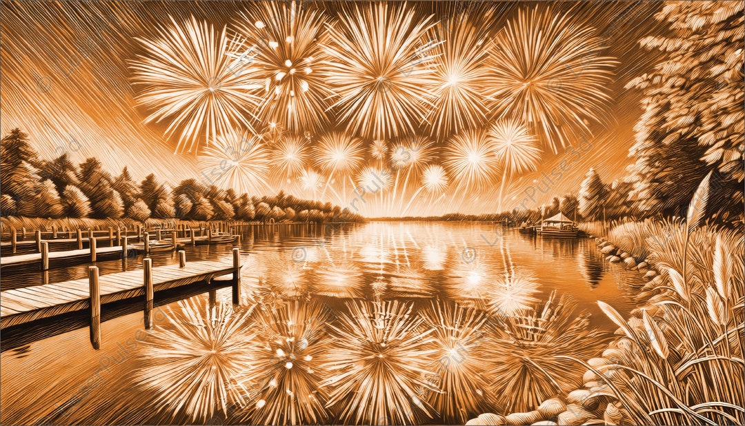 Spectacular Firework Laser Engrave Image | Laser Burn PNG File | 3D ...