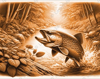 Walleye Pike Laser Engrave Image | Laser Burn PNG File | 3D Laser Ready ...