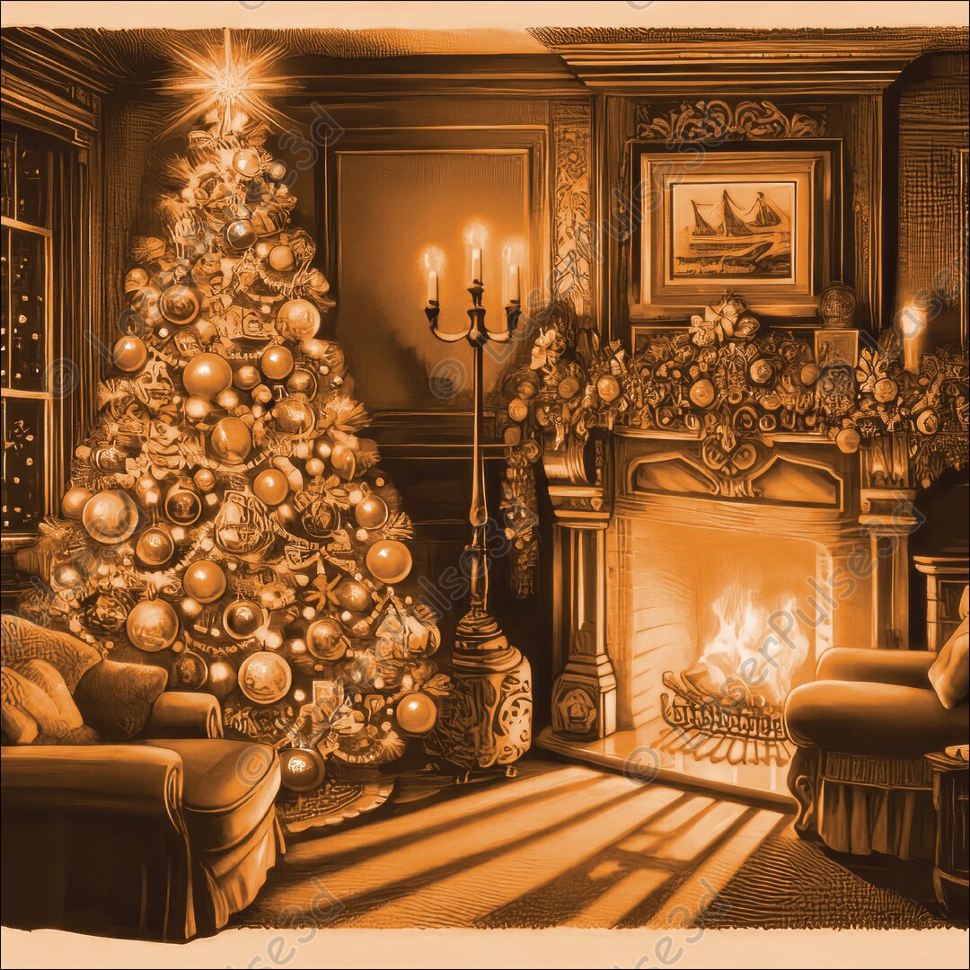 Christmas Tree Fireplace Laser Engrave Image | Laser Burn PNG File | 3D ...
