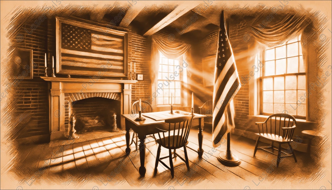 Historic Flag Room Laser Engrave Image | Laser Burn PNG File | 3D Laser ...