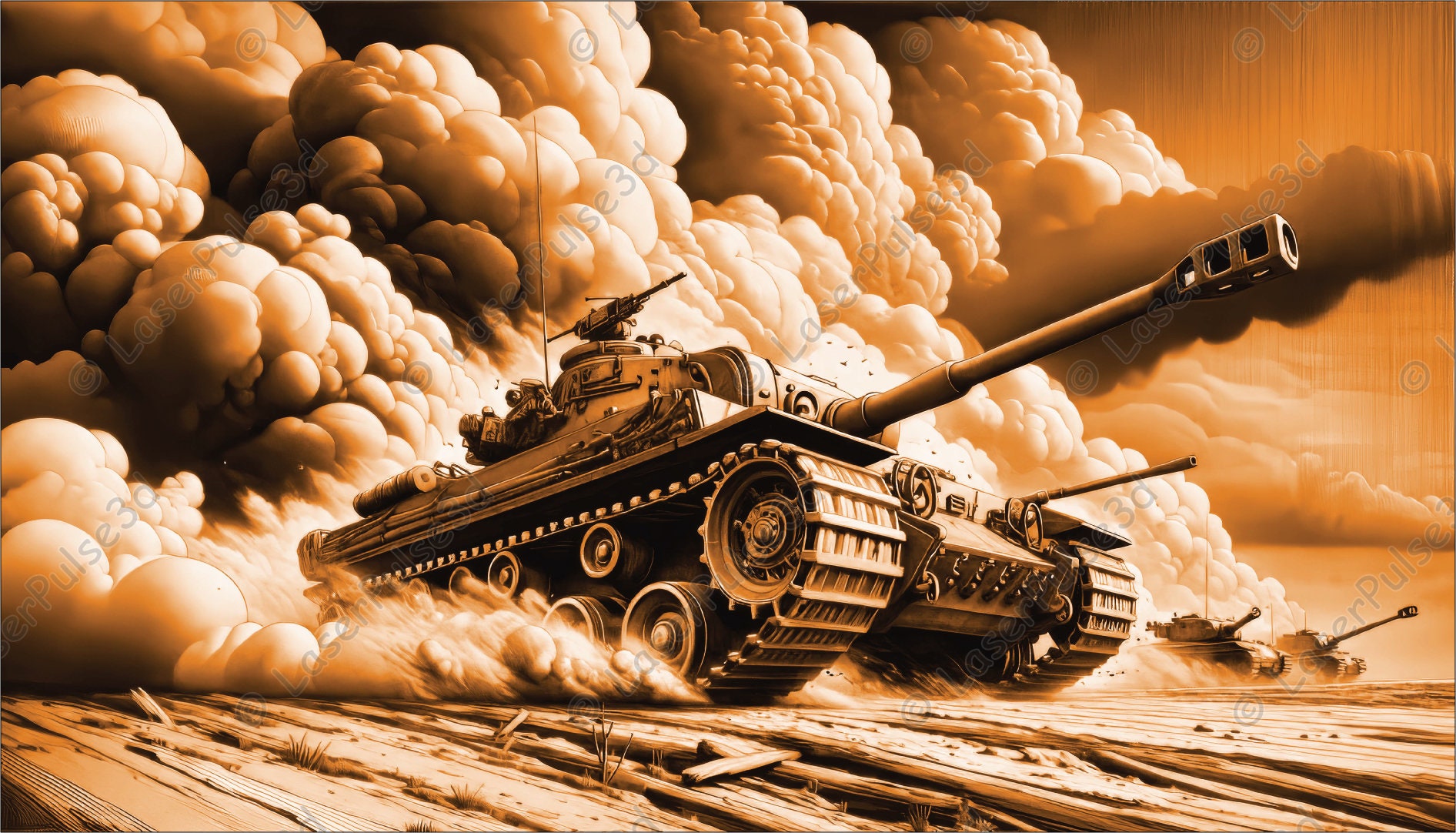 Tank Crew Rugged Land Laser Engrave Image Laser Burn PNG File 3D Laser ...