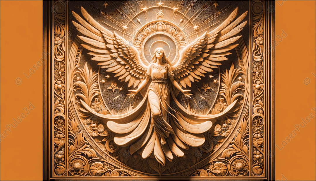 Celestial Angel Laser Engrave Image | Laser Burn PNG File | 3D Laser ...