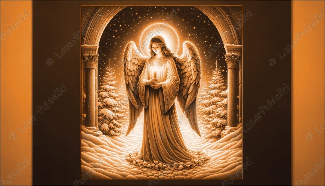 Christmas Angel Laser Engrave Image | Laser Burn PNG File | 3D Laser ...
