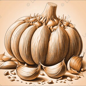Whole Garlic Bulb Laser Engrave Image | Laser Burn PNG File | 3D Laser ...