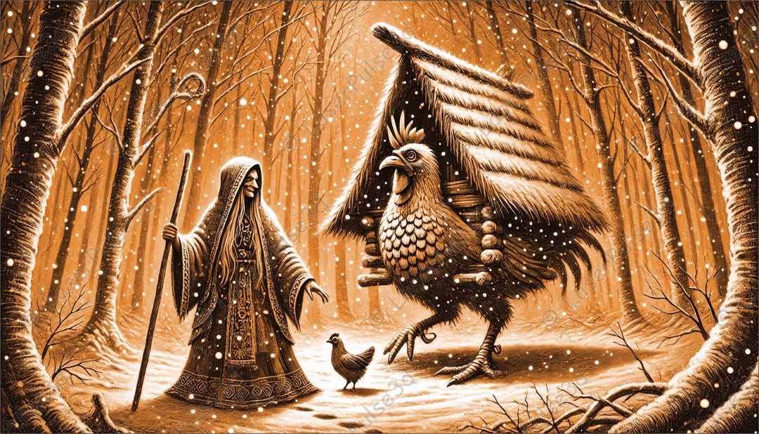 Baba Yaga Laser Engrave Image | Laser Burn PNG File | 3D Laser Ready ...