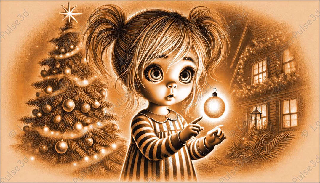 Christmas Girl Laser Engrave Image | Laser Burn PNG File | 3D Laser ...