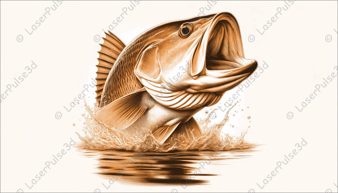 Redfish Laser Engrave Image | Laser Burn PNG File | 3D Laser Ready File ...