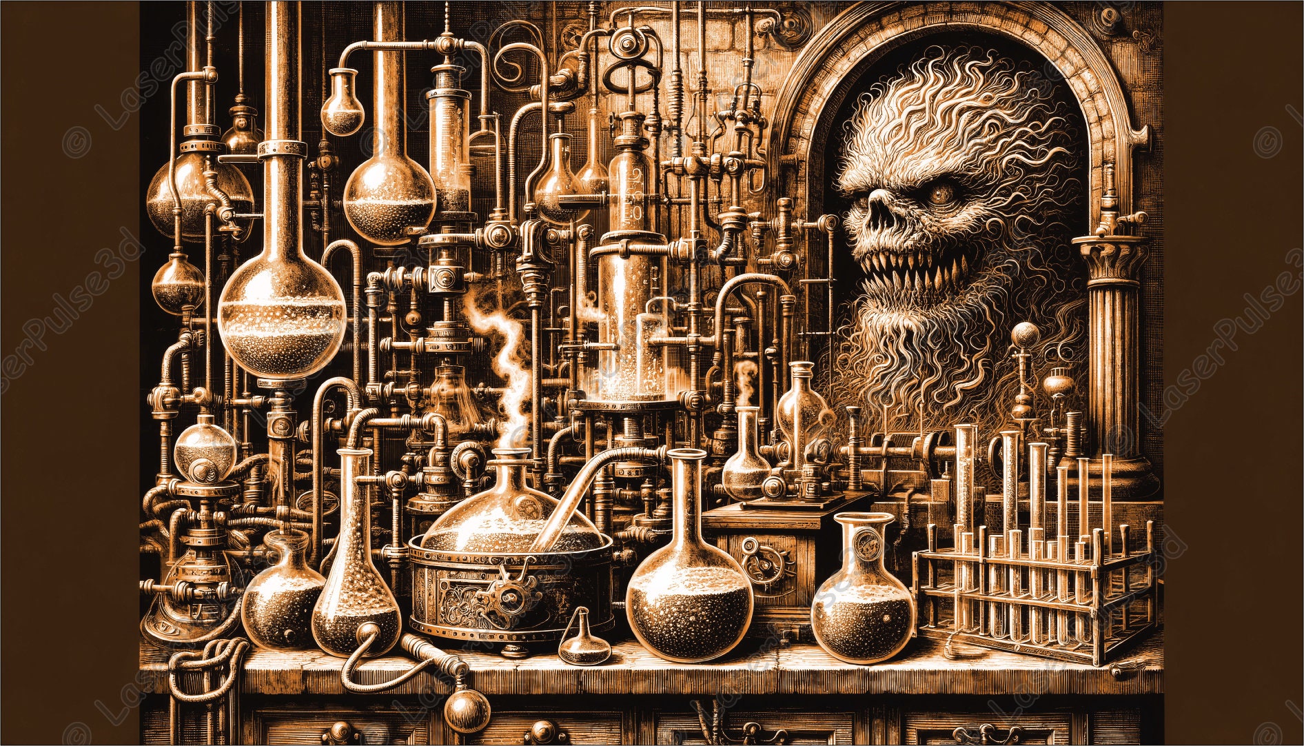 Cluttered Laboratory Laser Engrave Image | Laser Burn PNG File | 3D ...